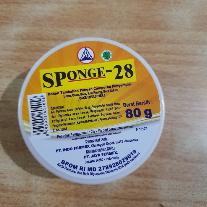 Jual sponge 28 bahan baking sp pengembang kue kemasan ori 80 gram ...