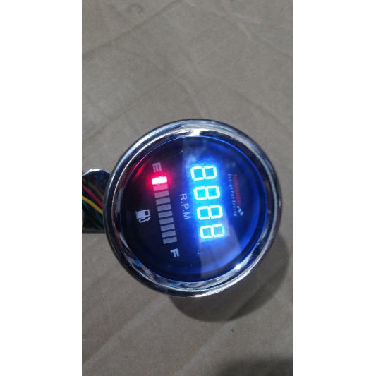 Jual spidometer bulat chrom variasi rpm bensin led Terbaik | Shopee ...
