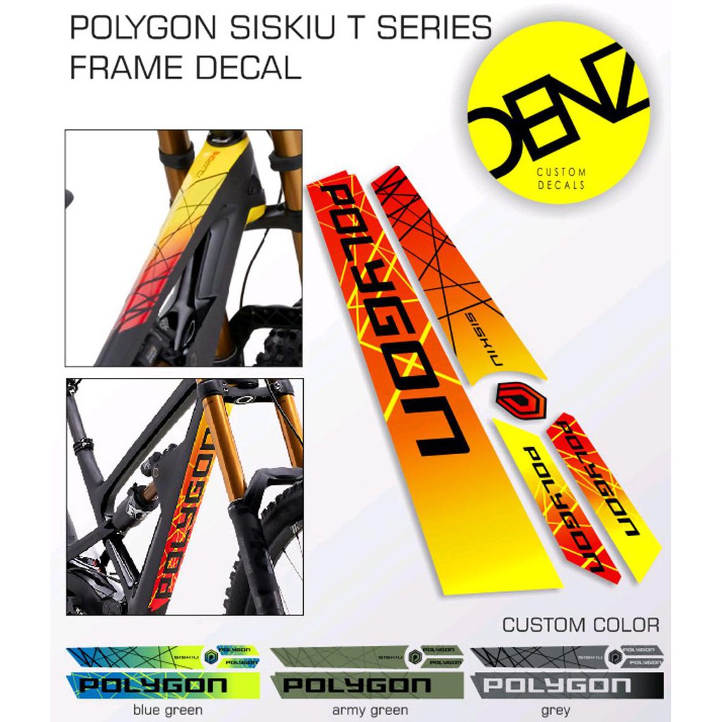 Jual Decal Frame Polygon siskiu T7 Decal frame polygon siskiu T8 motif ...