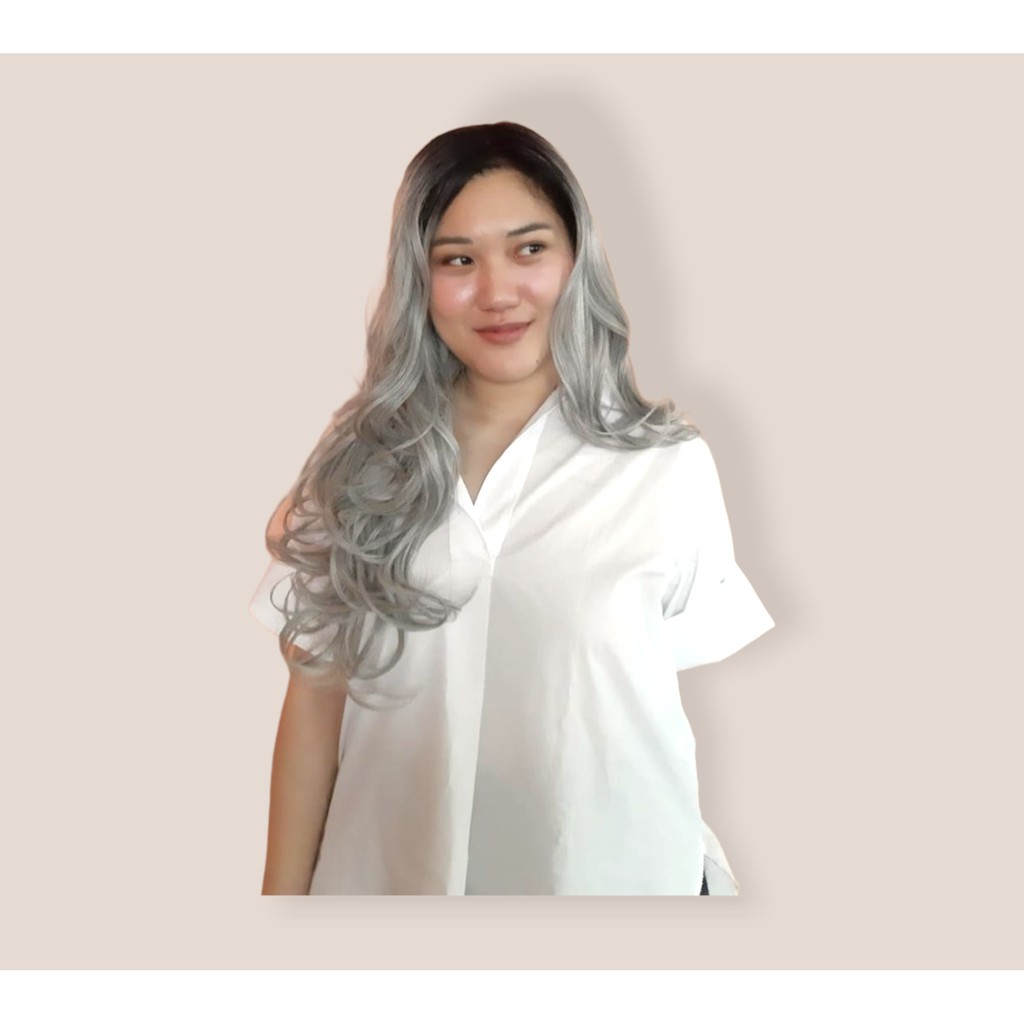 Jual Wig Rambut Palsu Wanita Model Panjang Gelombang Gaya Korea ...