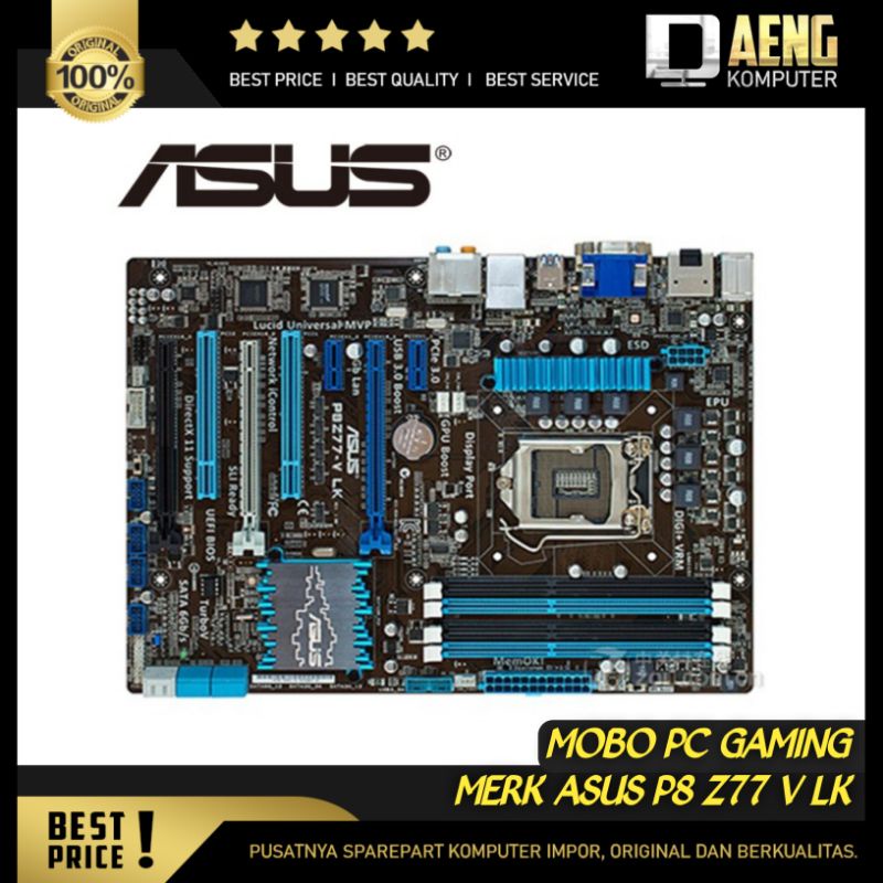 Jual Motherboard Mainbord Mobo Asus P8 Z77 V LK Gaming Socket 1155 ...