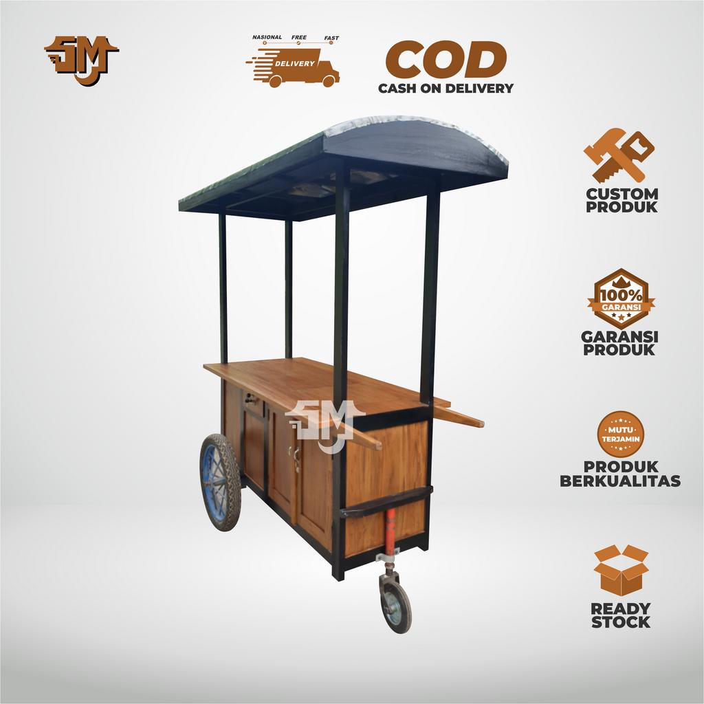 Jual Gerobak Susu Jahe Kekinian/Gerobak Kayu Usaha Viral/Stand Minuman ...