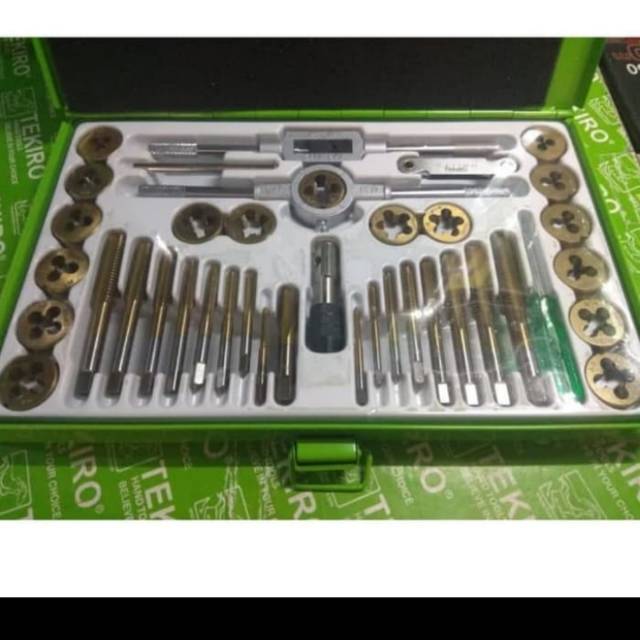 Jual TEKIRO GT-TD1726 Tap and dies set 40 pcs alat ulir drat baut dan ...