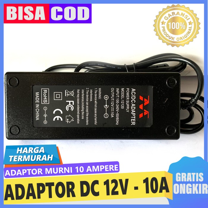 Jual Adaptor DC 12v 10a - Adaptor Murni Arus 12 volt 10 ampere | Shopee ...