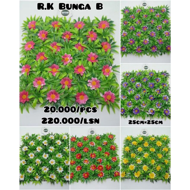 Jual Artificial Bunga Rumput Kotak Varian Bunga B Rumput Kotak Bunga ...