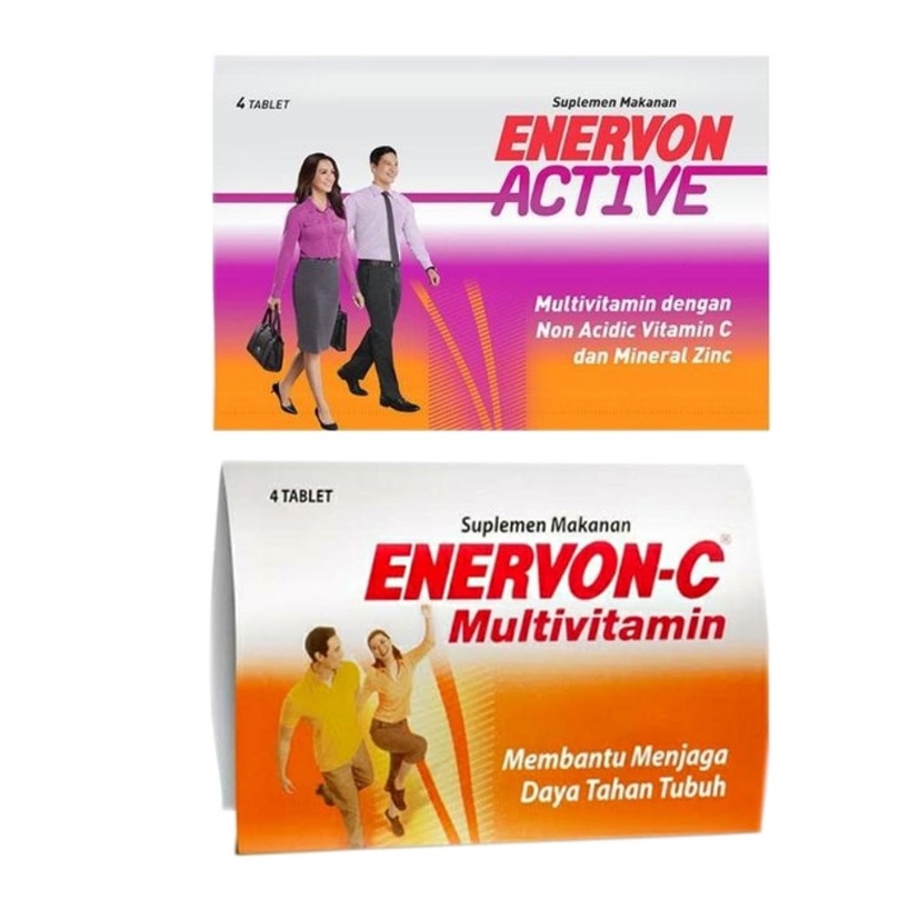 Jual Enervon-c Multivitamin 1 Strip 4 Tablet | Shopee Indonesia