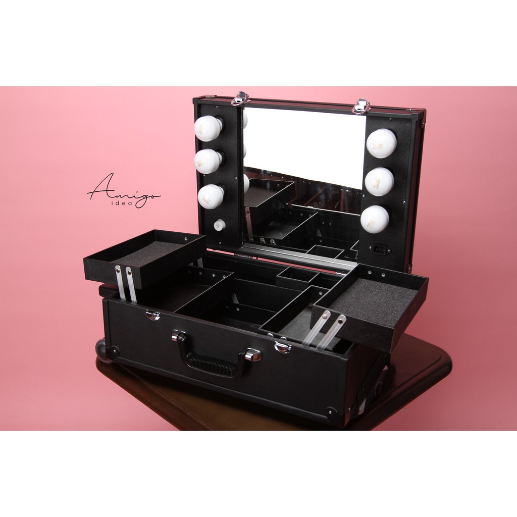 Jual MUA Makeup Box / Case Makeup / Beauty Case (Ukuran Besar) Black ...