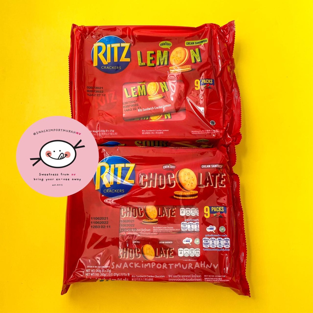 Jual Ritz Chocolate / Ritz Lemon isi 9 packs | Shopee Indonesia