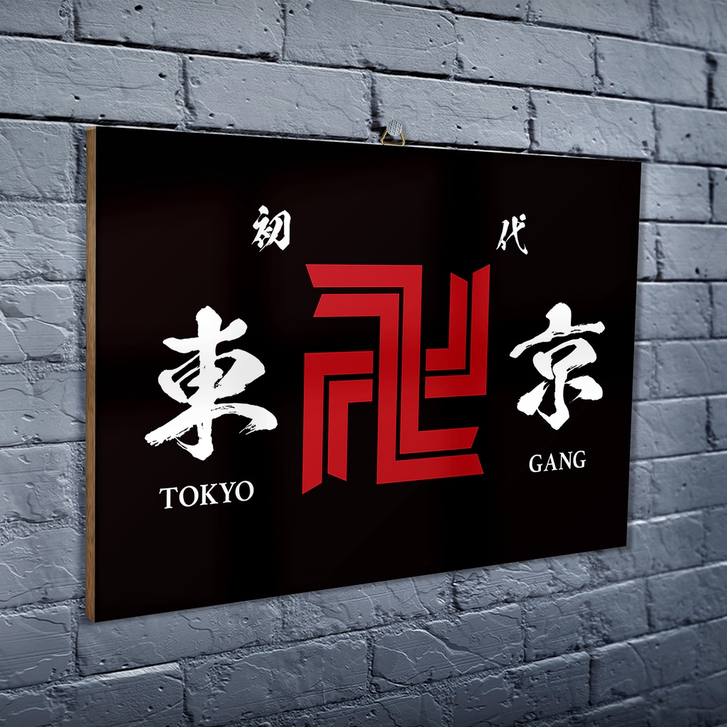 Jual Poster bingkai Kayu Bendera Logo Geng Tokyo Revengers Toman ...