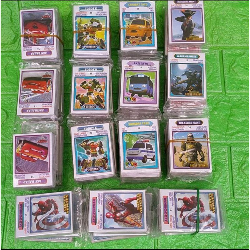 Jual 12 Sachet GROSIR MAINAN KARTU WARTET JADUL 4,5X6,5CM KWARTET DG ...