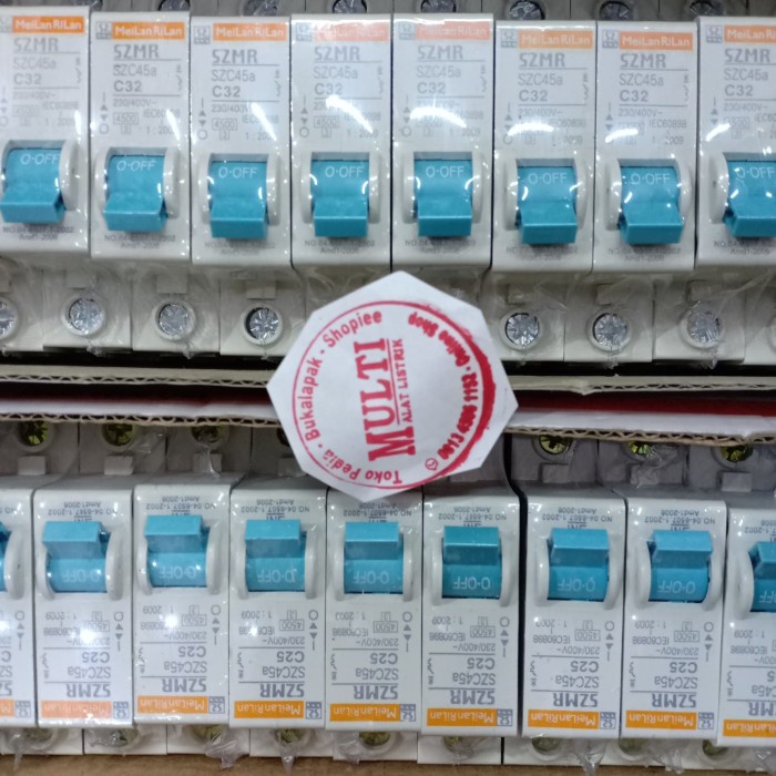Jual MCB SZ MR 25A 32A AMPER PEMUTUS ALIRAN LISTRIK SNI SPLN MCB PLN ...