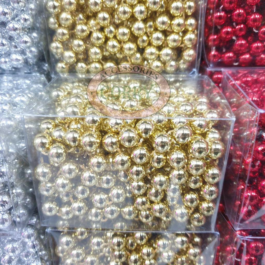 Jual Rantai Bola Pohon Natal 0.8 Cm Panjang 5 Meter Rose Gold Silver ...