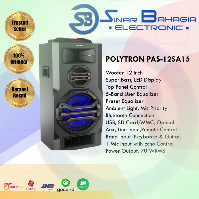 Jual POLYTRON PAS-12SA15 SPEAKER ACTIVE BLUETOOTH + USB (NEW)(KHUSUS ...