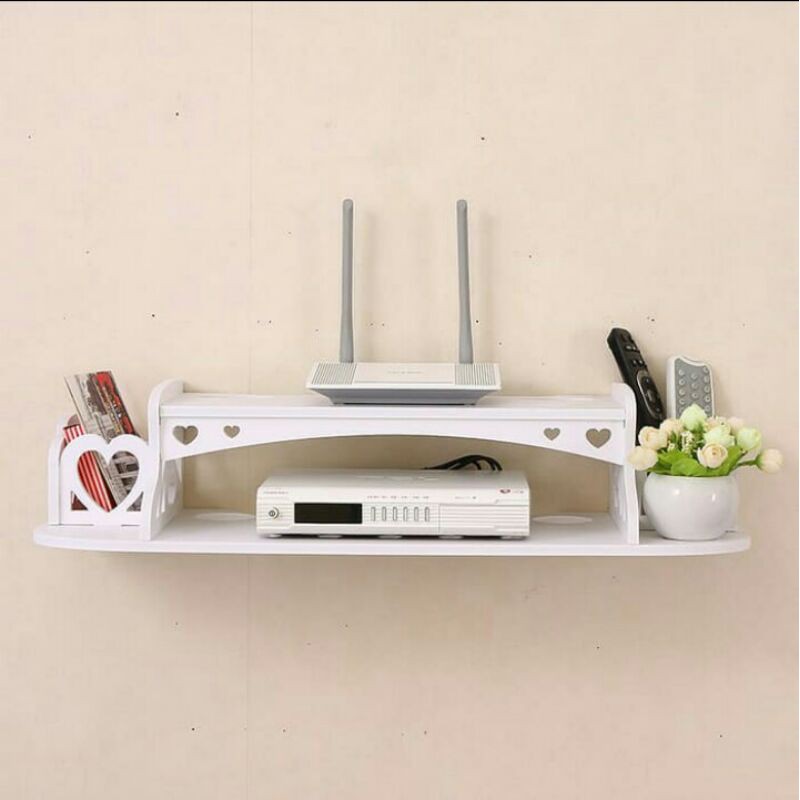 Jual Rak Dinding WIFI MODEM DVD ROUTER MH51166 Floating Rack 2 Layer ...