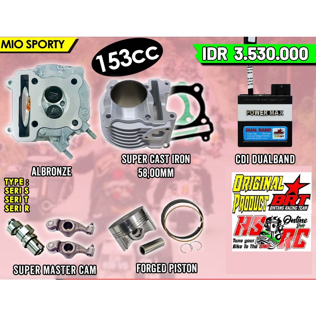 Jual PAKET BLOK RACING BRT Yamaha MIO Sporty Soul Nouvo Harian Bore up ...