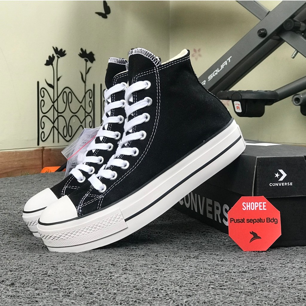 Jual Sepatu Converse High Platform Black White | Shopee Indonesia