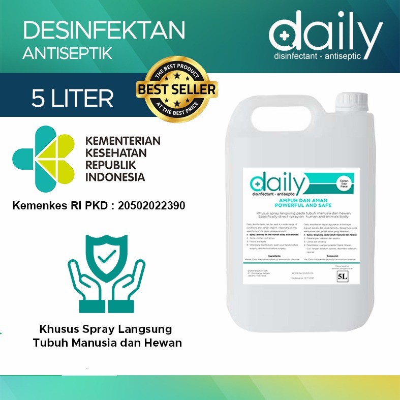 Jual DISINFEKTAN 5 LITER CAIR ANTISEPTIC DAILY DISINFEKTAN ...