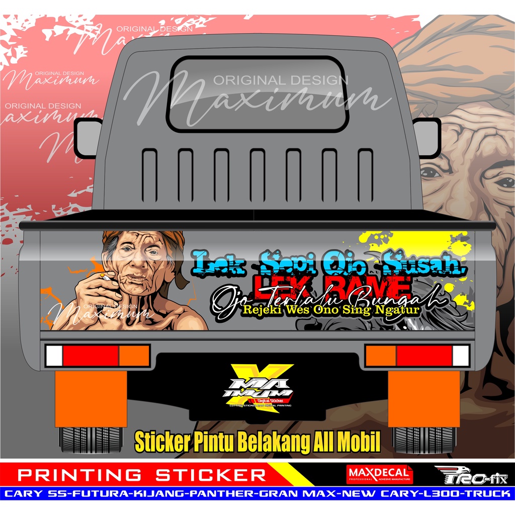 Jual STICKER PINTU BELAKANG PICKUP CARRY SS FUTURA /NEW CARRY/GRANDMAX/ L300 /PANTER /PINTU ...