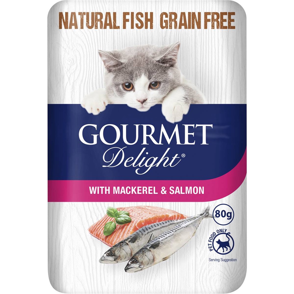Jual (12pcs) Gourmet Delight Sachet 80gr - makarel salmon | Shopee ...
