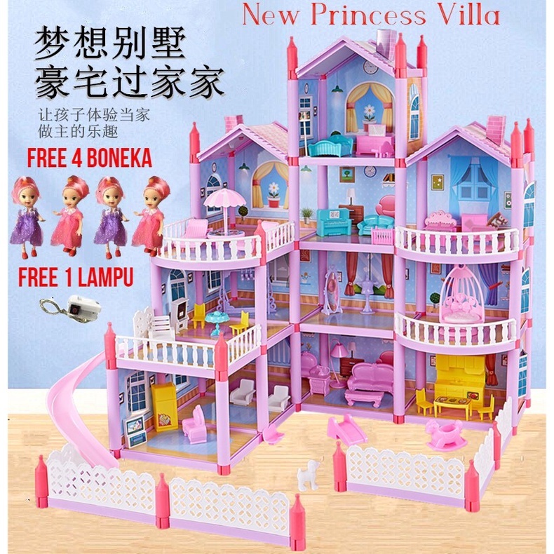 Jual MURAH 4 Lantai Mainan Rumah Rumahan Anak Perempuan Lengkap Dengan ...