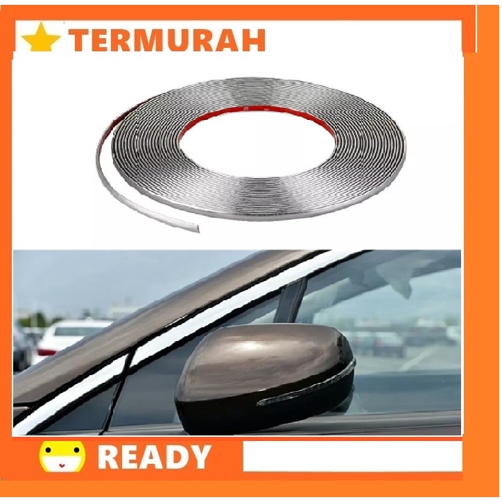 Jual "List Lis Chrome Mobil List Kaca Mobil Ukuran Lebar 8 MM Panjang ...