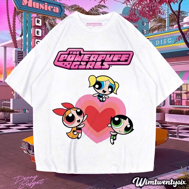 Jual KAOS THE POWERPUFF GIRLS VINTAGE TEE ( OVERSIZE WHITE T-SHIRT ...