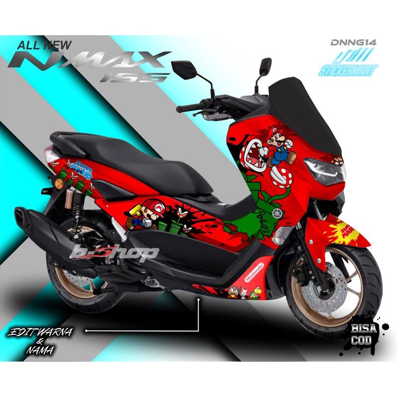 Jual Decal sticker nmax new red super mario design karakter fullbody ...