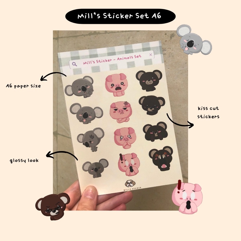 Jual Mill’s Sticker A6 - Animal Set (water proof) | Shopee Indonesia