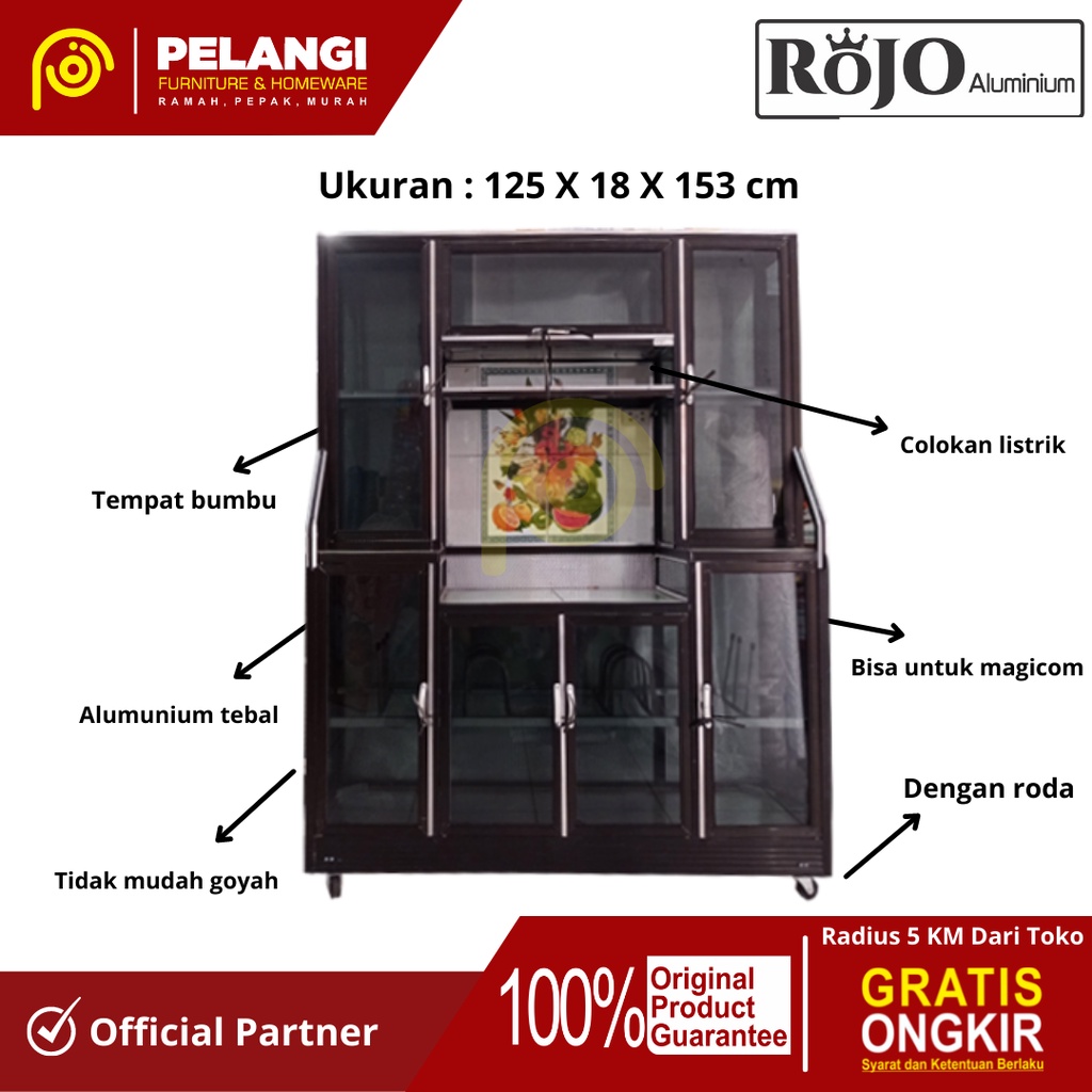 Jual RAK PIRING ALMUNIUM | LEMARI PIRING ALMUNIUM 7 PINTU | kitchen set ...