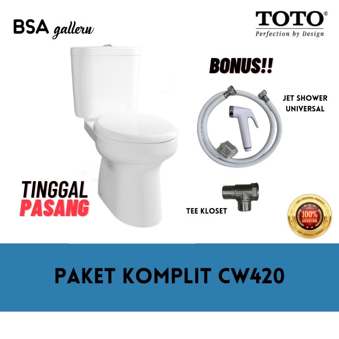 Jual KLOSET DUDUK TOTO CW420J KOMPLIT SET / KLOSET TOTO 420 + JET SHOWER | Shopee Indonesia