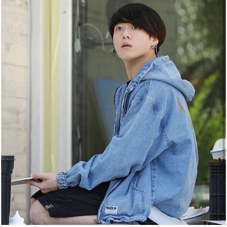 Jual OFFICIAL BTS JUNGKOOK OUTFIT MARKM DENIM JACKET BAJU JAKET ...