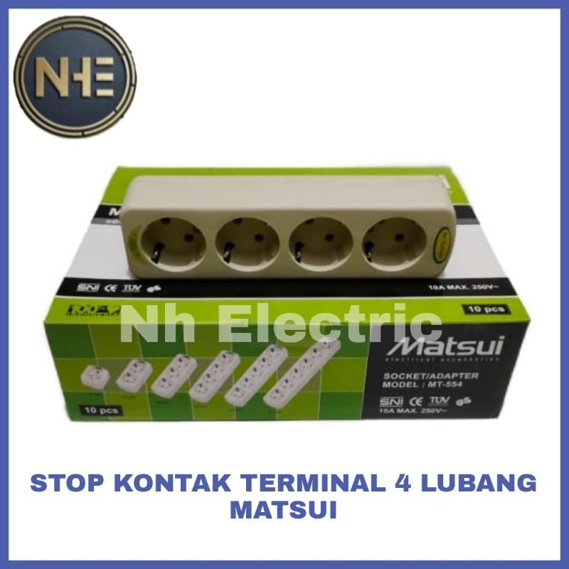 Jual Stop Kontak Terminal Kuningan 4 Lubang Lampu MT554 Outbow Cream ...