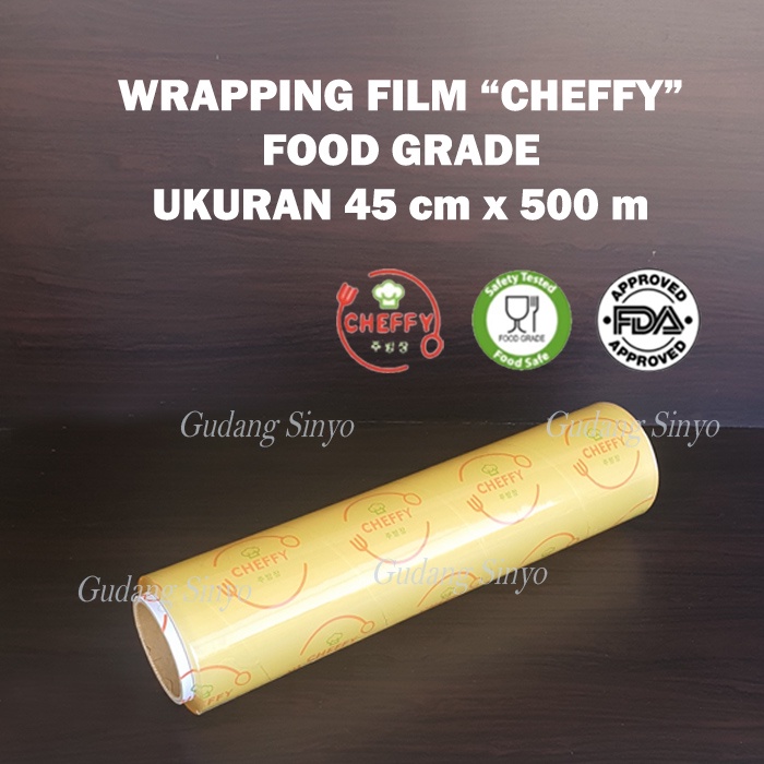 Jual Plastik Wrapping / Cling Wrap Cheffy Foor Grade Lebar 45 cm x 500 meter | Shopee Indonesia
