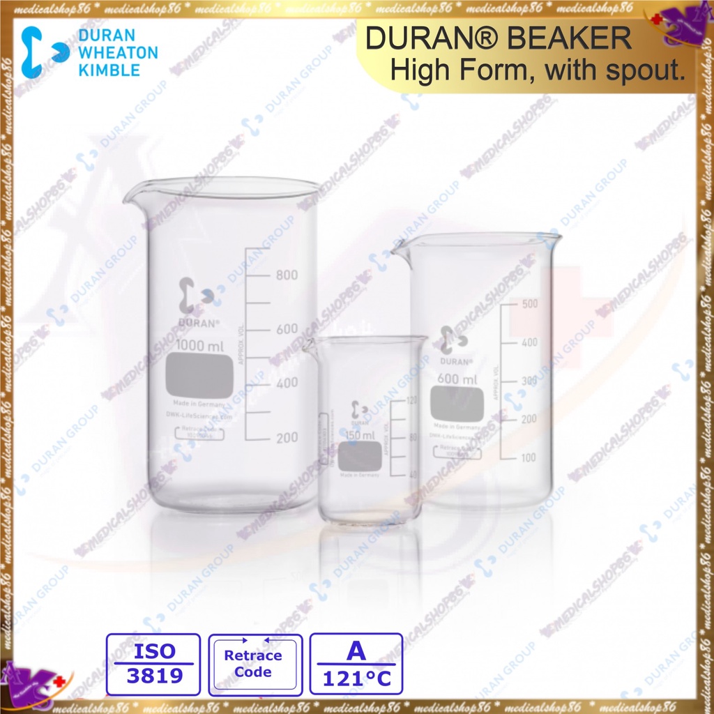 Jual BEAKER GLASS 800ml TALL FORM - DURAN | 21 116 5303 | Shopee Indonesia