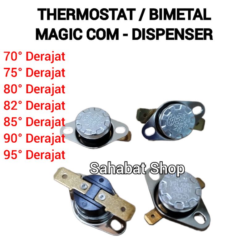 Jual THERMOSTAT BIMETAL UNTUK MAGIC COM / DISPENSER MULTI SEMUA MERK LENGKAP 70 75 80 85 90 95 ...