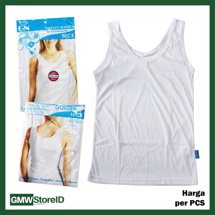 Jual Singlet Wanita Putih Polos Kaos Dalam Perempuan Women GN Murah F60 ...