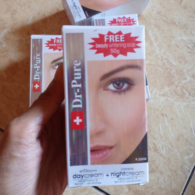 Jual PAKET SET DR PURE Whitening Cream BPOM Ori ( Day + Night + Free ...