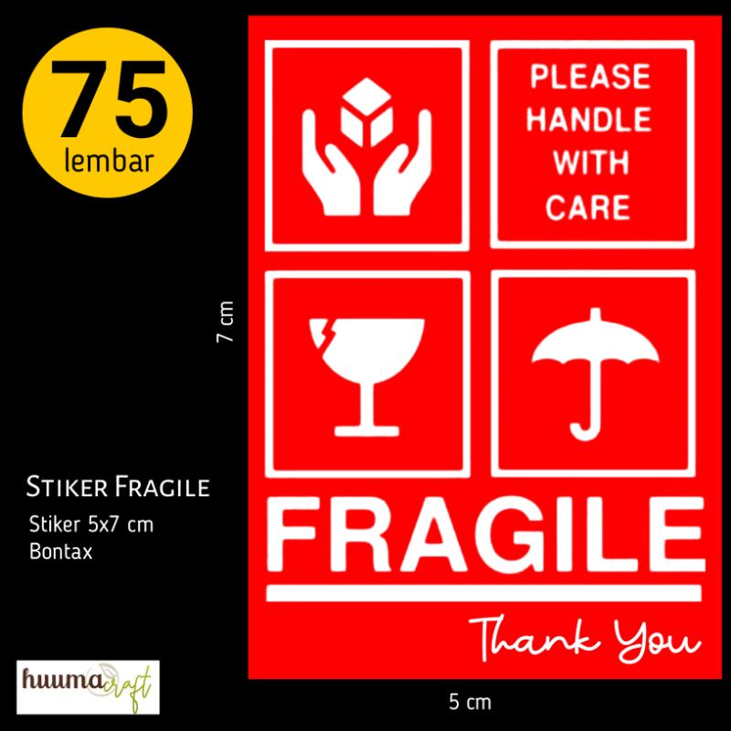 Jual Stiker FRAGILE 5x7 cm isi 75 lembar | Shopee Indonesia