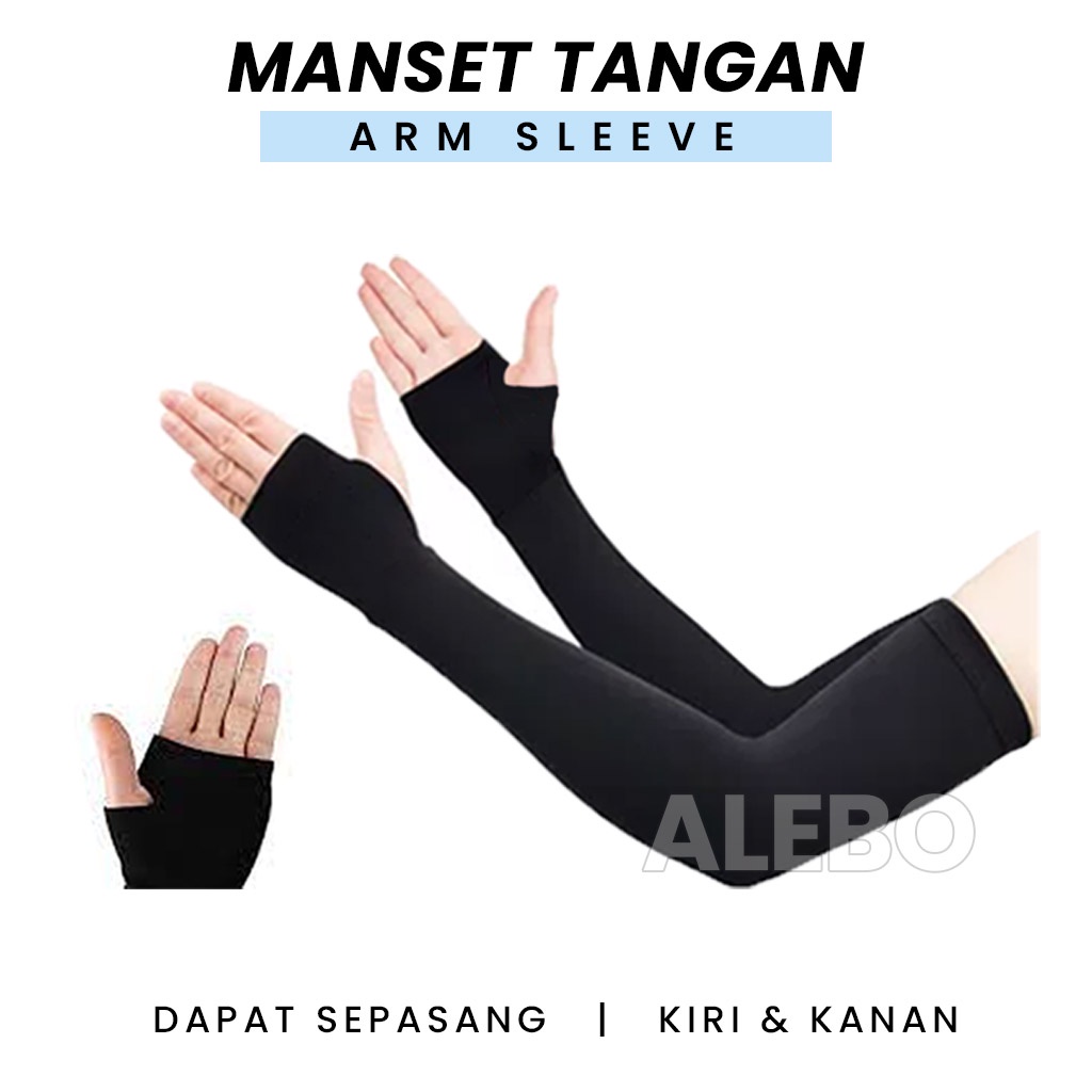Jual Manset Tangan Arm Sleeve Lubang Jari Baselayer Olahraga Hiking ...