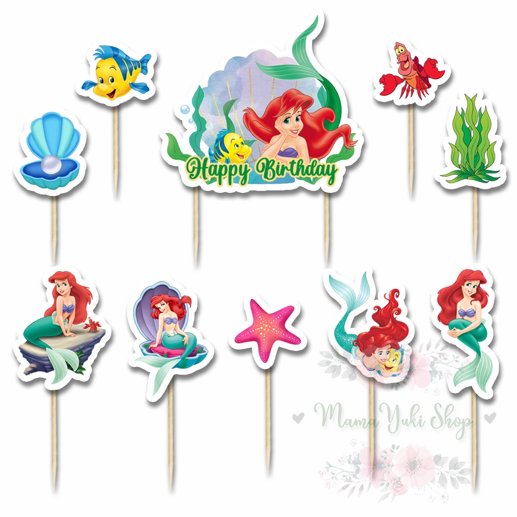 Jual Topper Cake Hiasan Kue Ulang Tahun Anak karakter PRINCESS ARIEL ...
