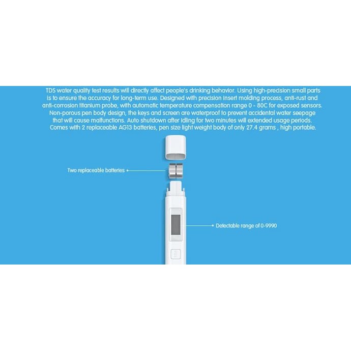 Jual Xiaomi Water TDS Tester Pen Alat Cek Deteksi kualitas kebersihan ...