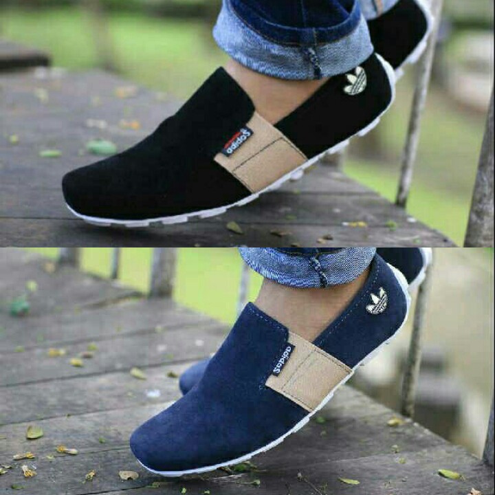 Jual Sepatu casual slop pria adidas MOCAS slip on santai murah | Shopee ...