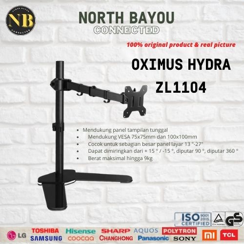 Jual BRACKET BRAKET BREKET SINGLE STAND ARM MONITOR 13"-27" DESK MOUNT ...