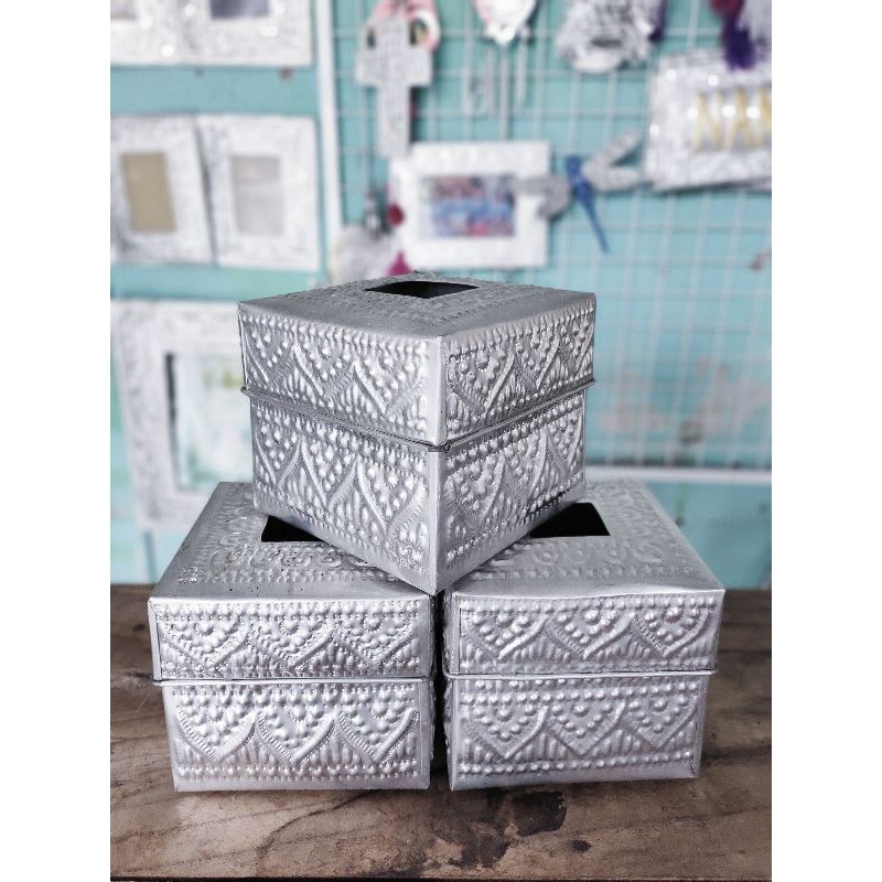 Jual Box Tissue / Tempat Tisu Kotak bahan aluminium ukiran bali ...