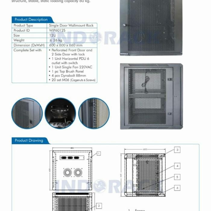 Jual Tech | Indorack Wip6012S Rack Server 12U 600Mm X 600Mm Wallmount ...