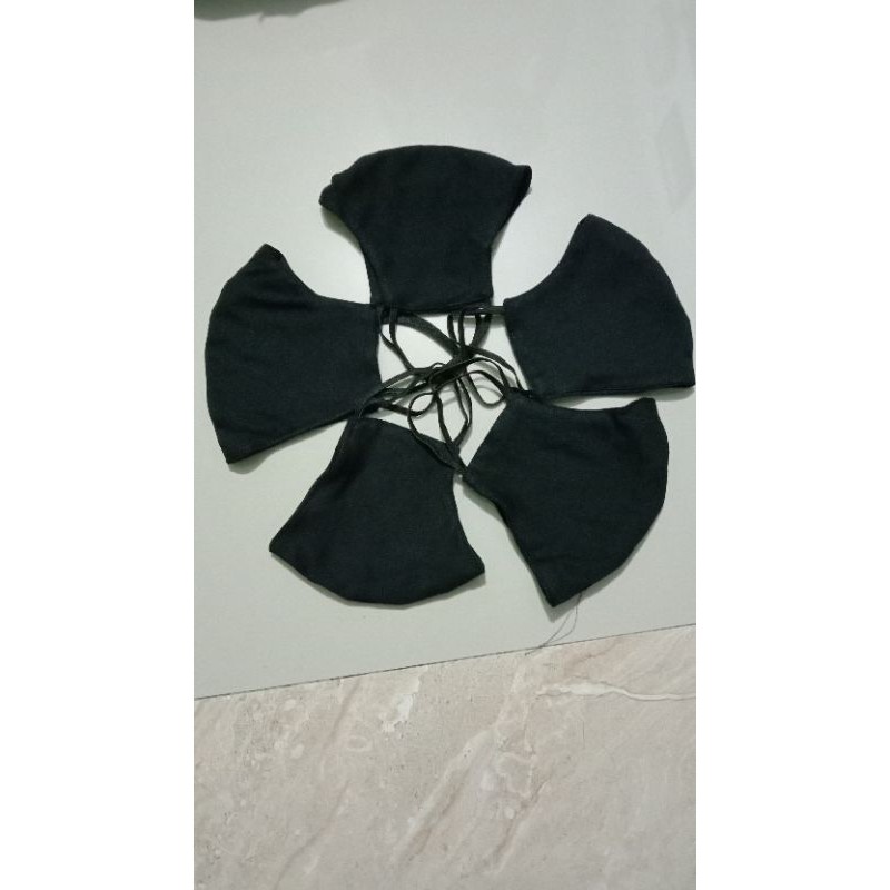 Jual masker kain hitam kaos cotton 2 ply | Shopee Indonesia