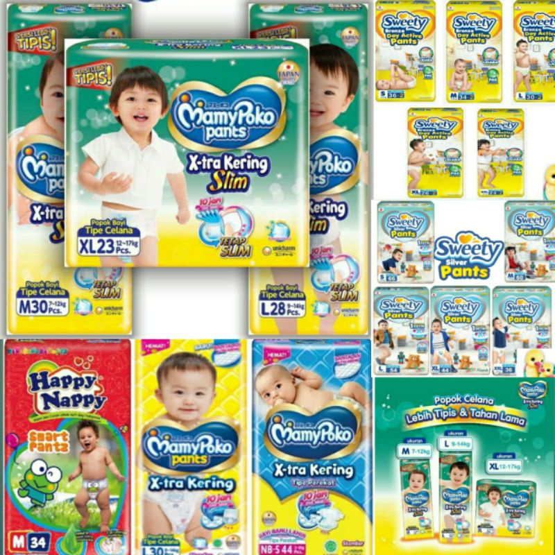 Jual Baby Diapers Mamy Poko Extra Slim | Shopee Indonesia