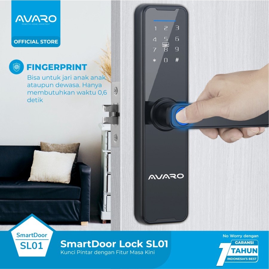 Jual Avaro Smart Door Lock RFID Kunci Pintu Fingerprint SL01 Garansi Resmi | Shopee Indonesia