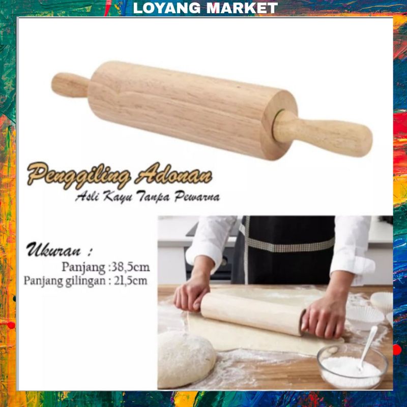 Jual Rolling pin kayu penggilas adonan kue | Shopee Indonesia