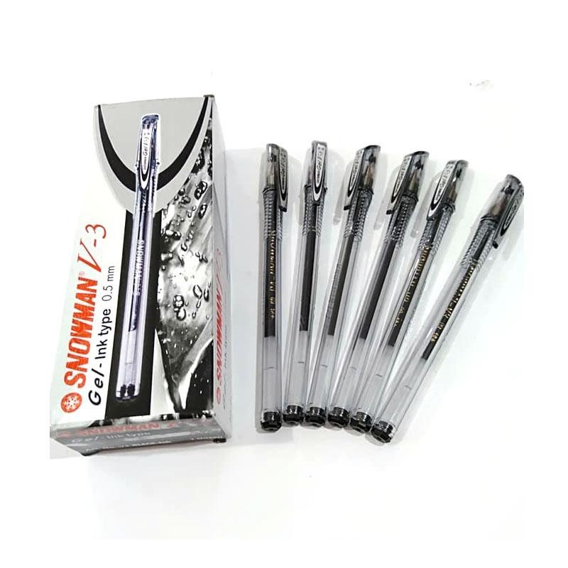 Jual Pulpen / Pena Snowman V3 Gel Pen Hitam - Lusinan (12 pcs) | Shopee ...